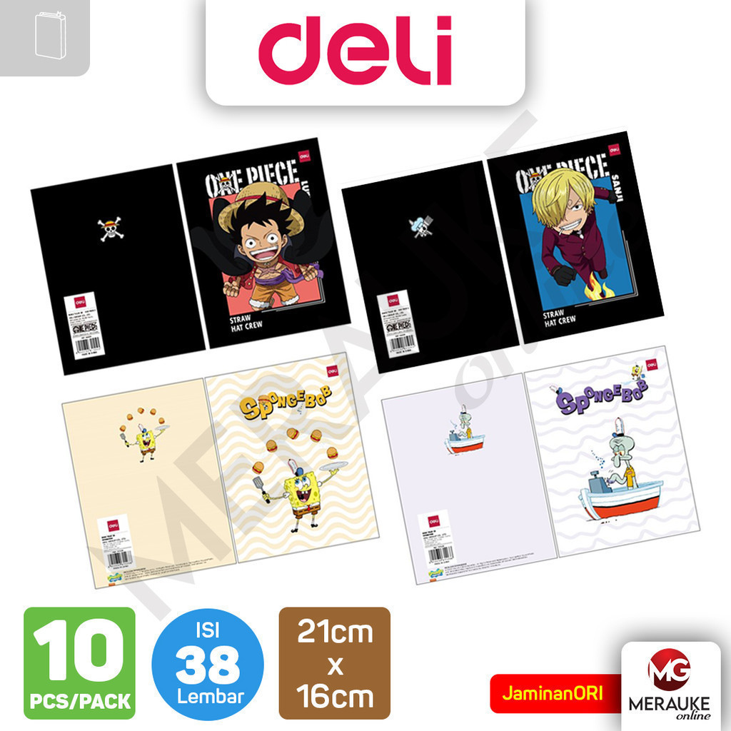 Jual Buku Tulis DELI 38 Lembar Karakter (1 Pack isi 10 Buku) | Shopee ...