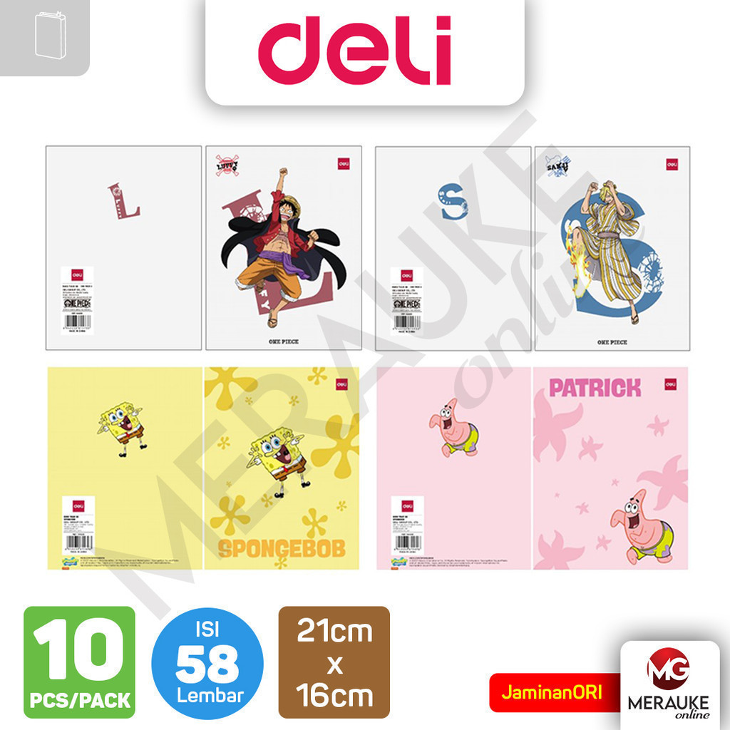 Jual Buku Tulis DELI 58 Lembar Karakter (1 Pack isi 10 Buku) | Shopee ...