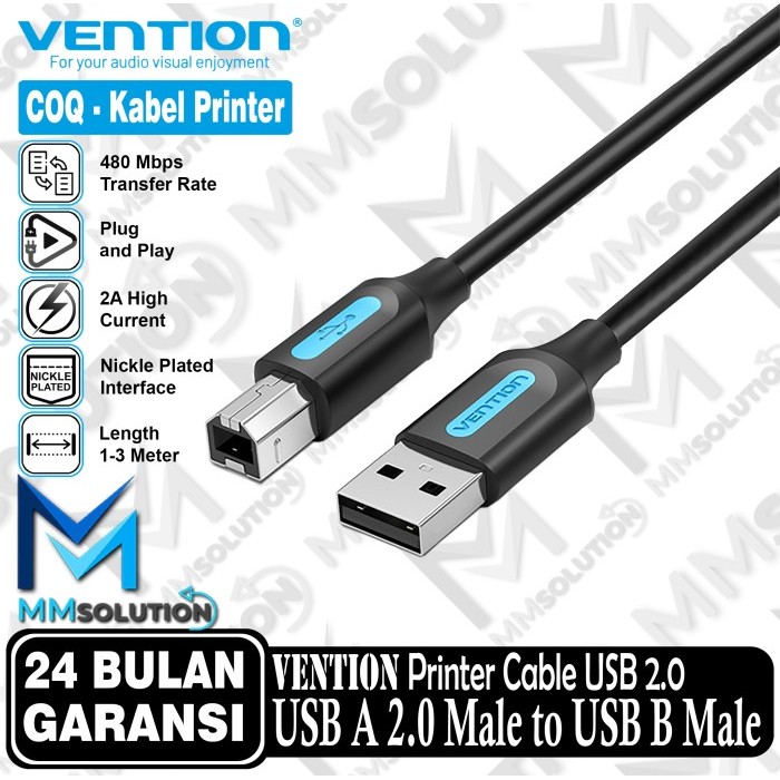 Jual Vention Kabel Data USB A to USB Type B Male PVC Series Kabel ...