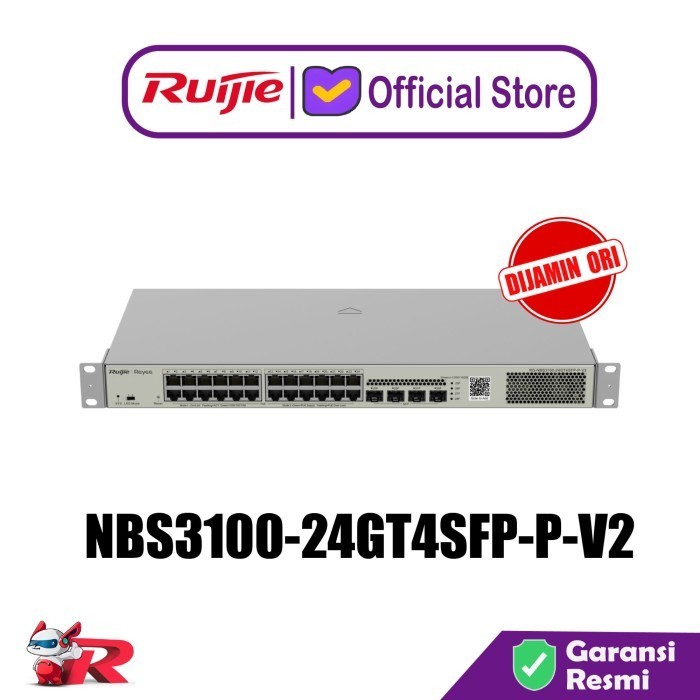 Jual Ruijie RG-NBS3100-24GT4SFP-P-V2, 28-Port Gigabit Layer 2 Cloud ...