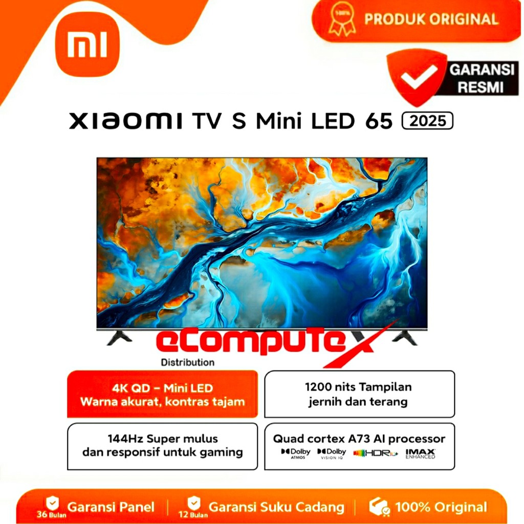 Jual XIAOMI TV S MINI LED 65" INCH 2025 4K UHD SMART TV ANDROID S MINI LED 65" INCI DOLBY AUDIO ...