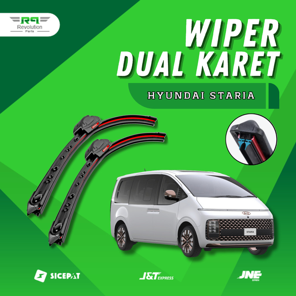 Jual 1 SET (2 BUAH) Wiper Dual Blade - Hyundai Staria - Wiper 2 Lapis Karet Frameless Model ...