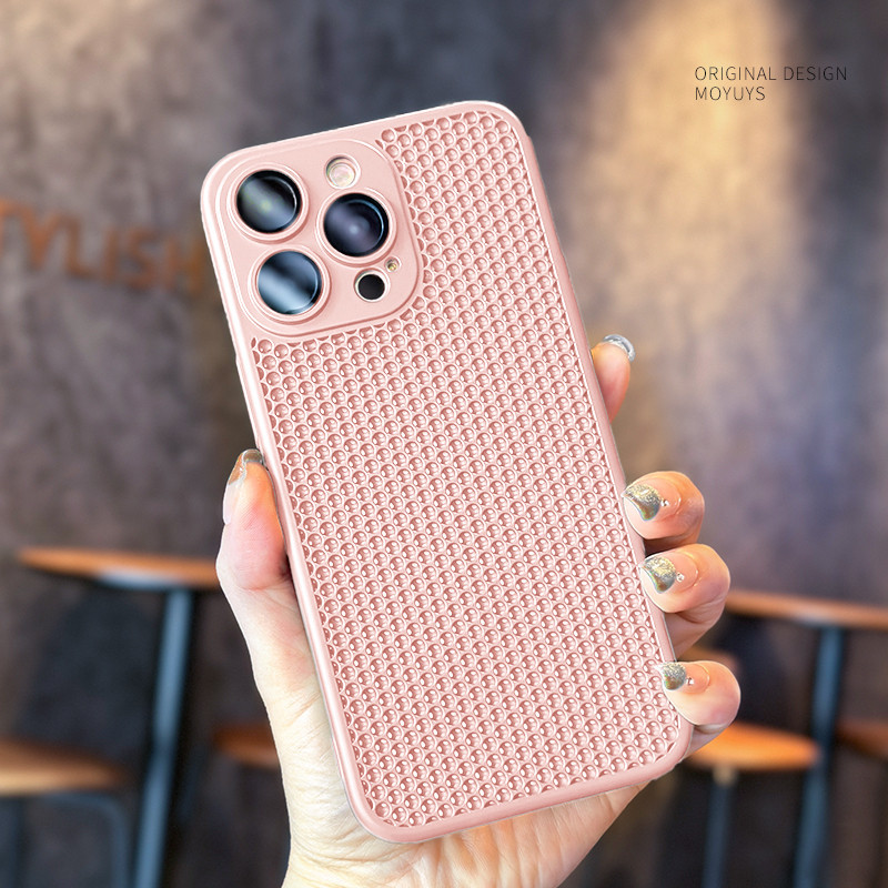 Jual [3D DUA-Lapis]Cooling Case Anti-Panas iPhone 15 13 Mesh Pink 11 14 ...