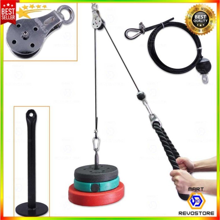 Jual Alat Angkat Beban Fitness Gym DIY Pulley Cable Machine Arm Bicep ...