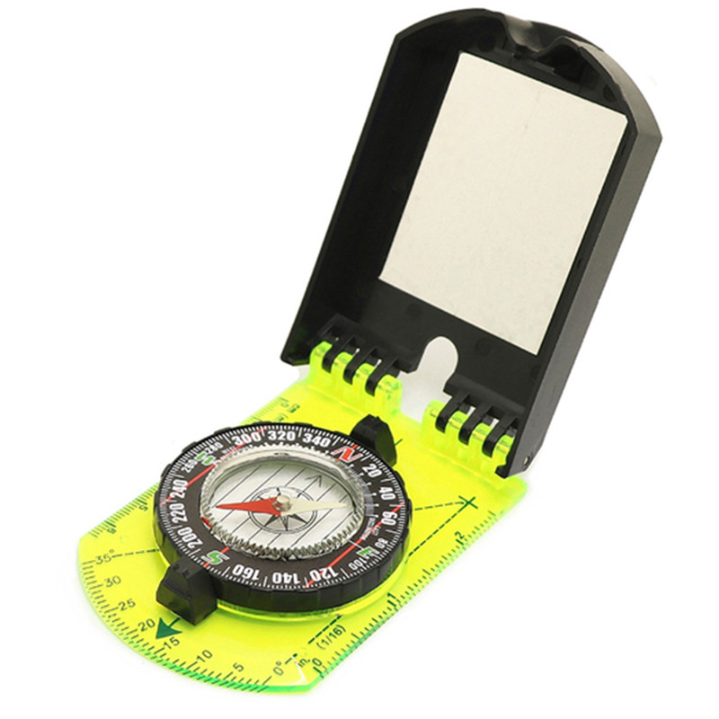 Jual Compass Scale Map Ruler Mirror Compass with Flip Multifunctional ...