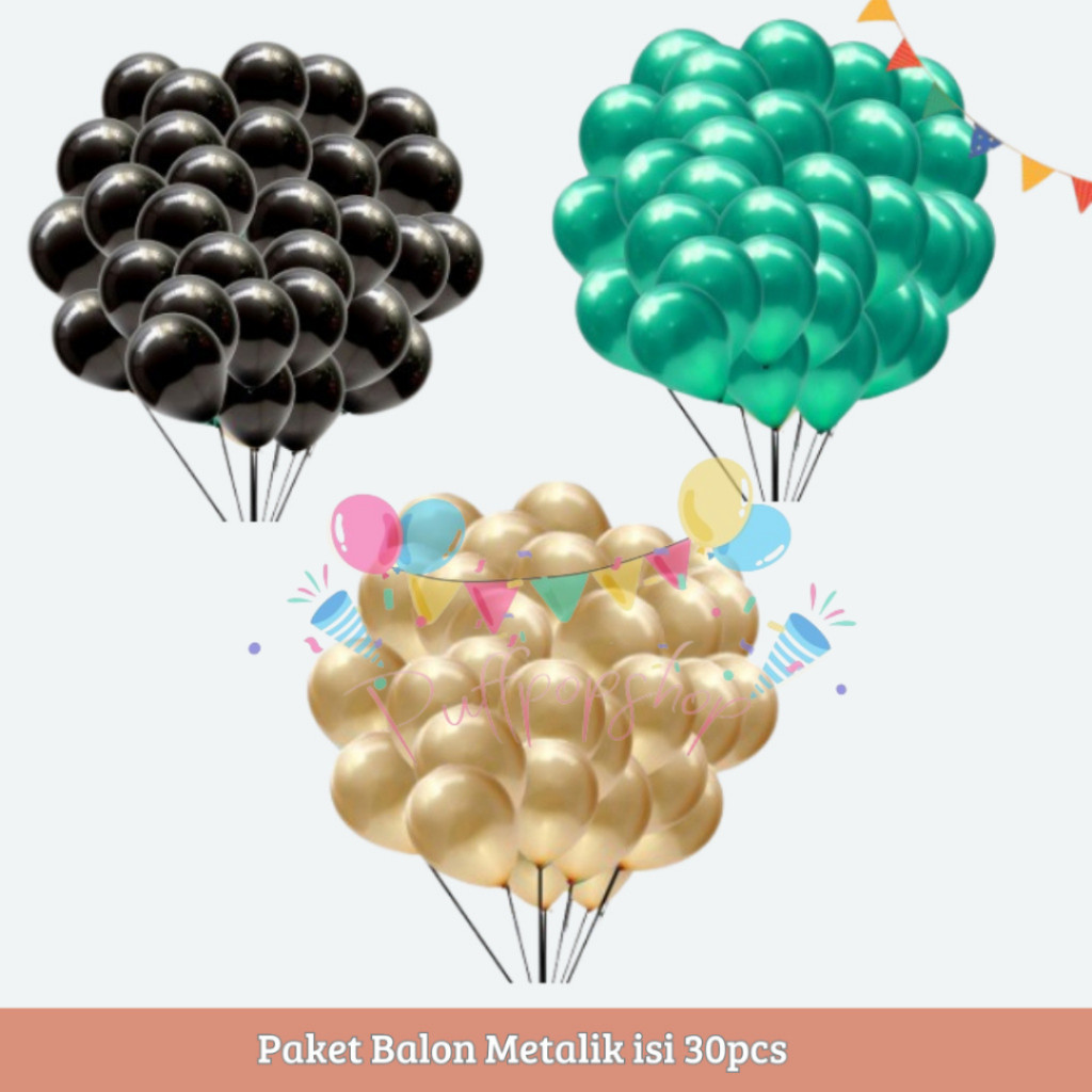 Jual Paket Balon Latex Metalik Isi 30pcs | Shopee Indonesia