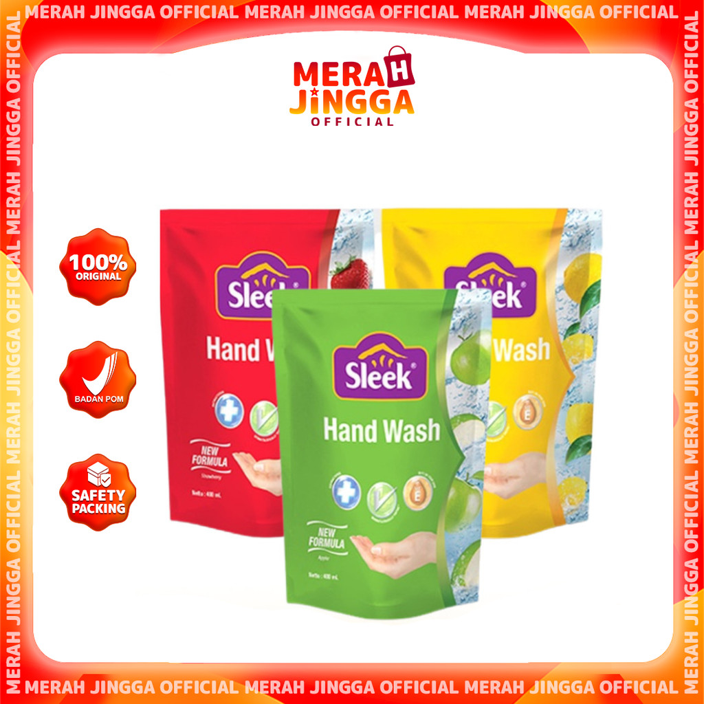 Jual Sleek Hand Wash Pouch 400ml - Sabun Cuci Tangan | Merah Jingga ...