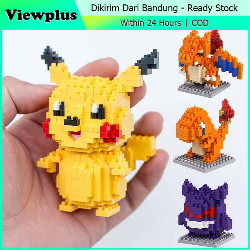 Jual Nano Block Pokemon Pikachu Mini Figure Mainan Pokemon Mini Brick ...