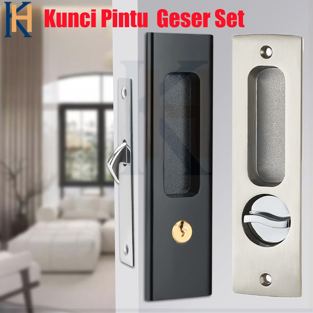 Jual Aluminium Kunci pintu senyap Kunci Pintu Sliding Geser Set Kunci ...