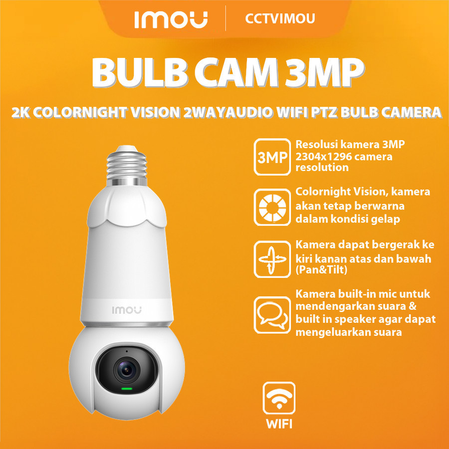 Jual IMOU BULB CAM 3MP 2K IPC-S6DP-3M0WEB WIFI COLORNIGHT BULB CAM ...