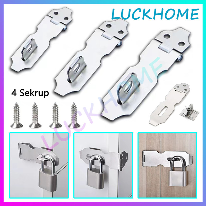 Jual Overpal Plat Stainless 4 Inch 4" Cantolan Kait Gembok Grendel ...