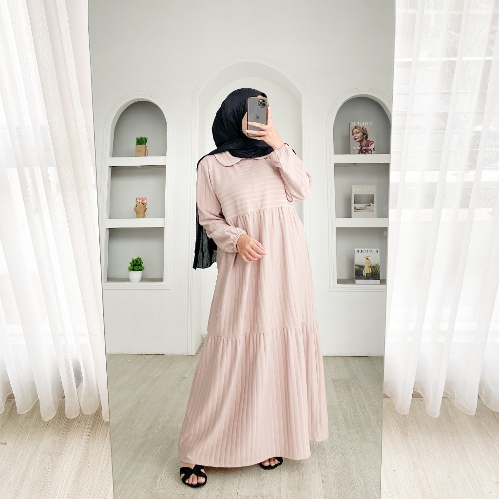 Jual fashion muslim pakaian muslim wanita dress gamis QISTINA Premium ...