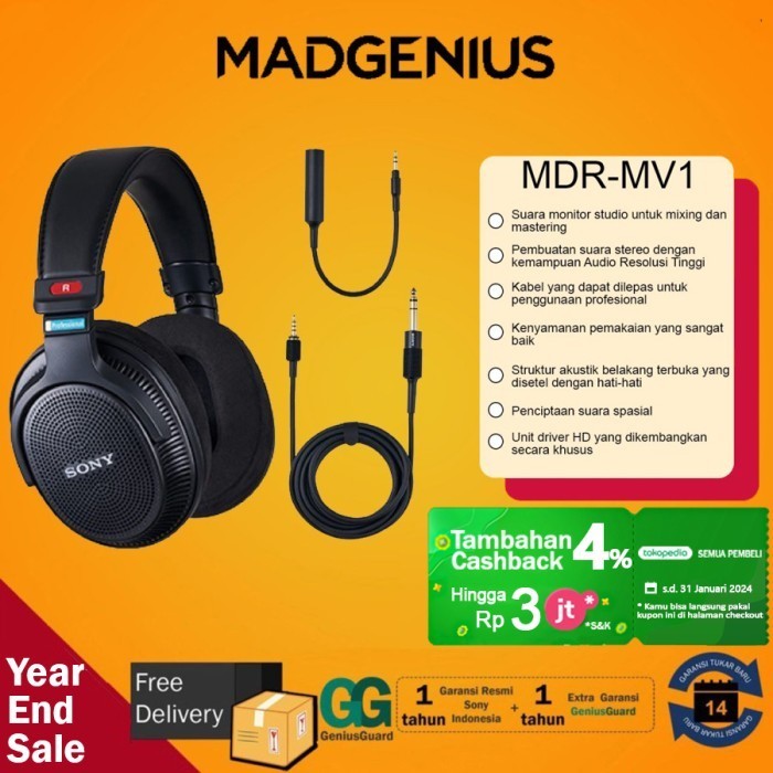 Jual SONY Original MDR-MV1 / MDR MV1 Headphone Studio Monitor Open Back | Shopee Indonesia