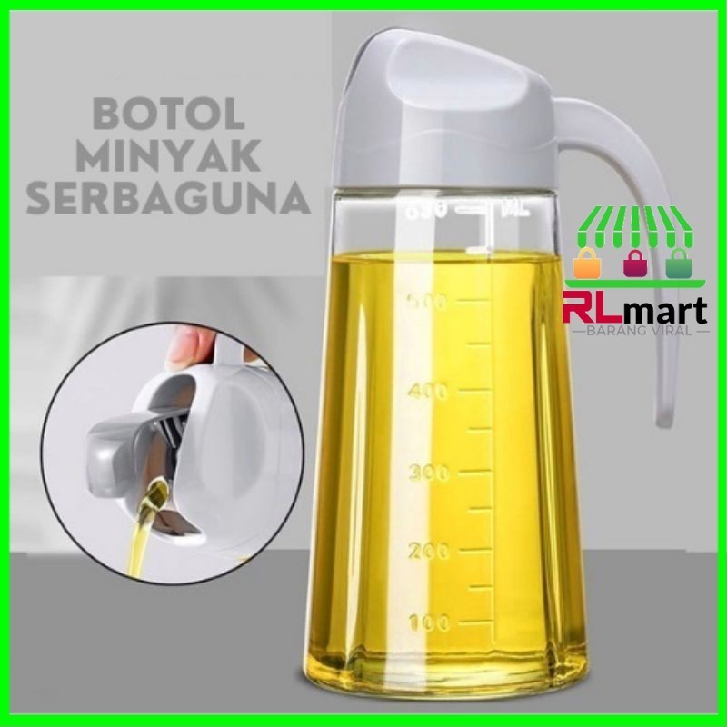 Jual Botol Kaca Minyak Goreng Tutup Otomatis 630ml / Olive Oil Bottle ...