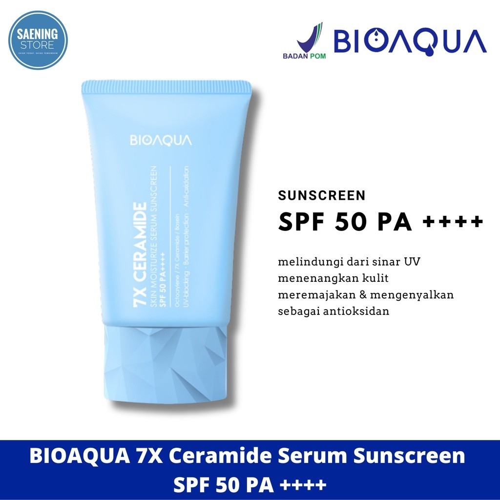 Jual BIOAQUA 7X Ceramide Serum Sunscreen SPF 50 PA ++++ Sunscreen Gel ...