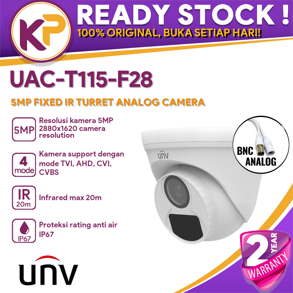 Jual UNIVIEW UAC-T115-F28 UNV 5MP 4IN1 IP67 FIXED IR TURRET ANALOG CAMERA RESMI | Shopee Indonesia