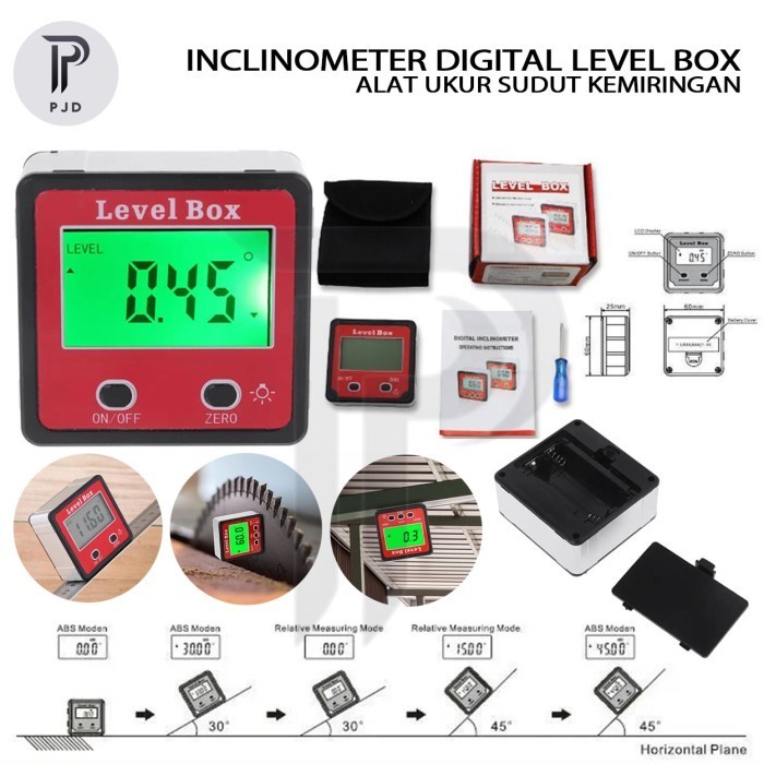 Jual Inclinometer Digital Alat Ukur Sudut Kemiringan Slope Level Box ...