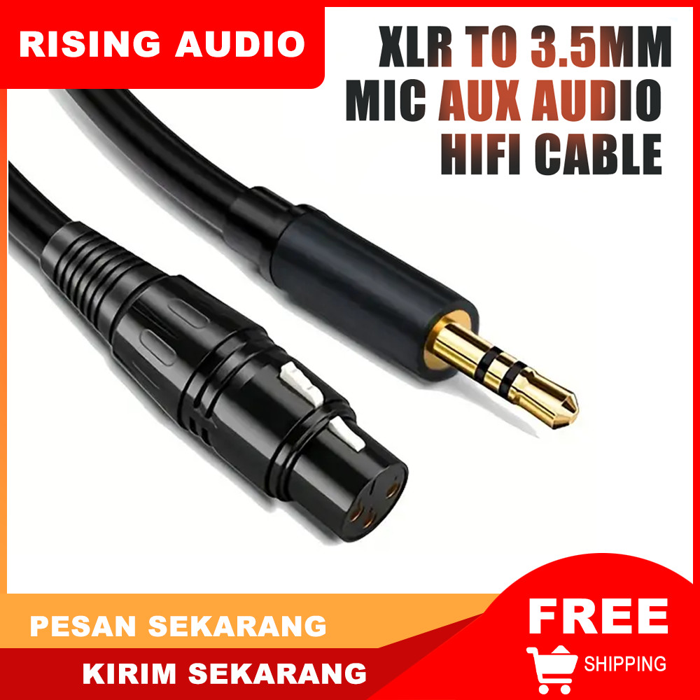 Jual XLR To 3.5mm Microphone Aux Audio HiFi Cable 3.5 Jack Male To XLR ...