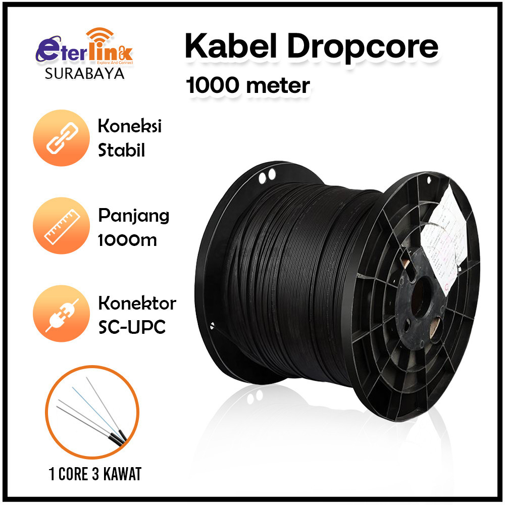 Jual Kabel Fiber Optik 1000M 3 Seling 1 Core Kabel FO Dropcore | Shopee ...