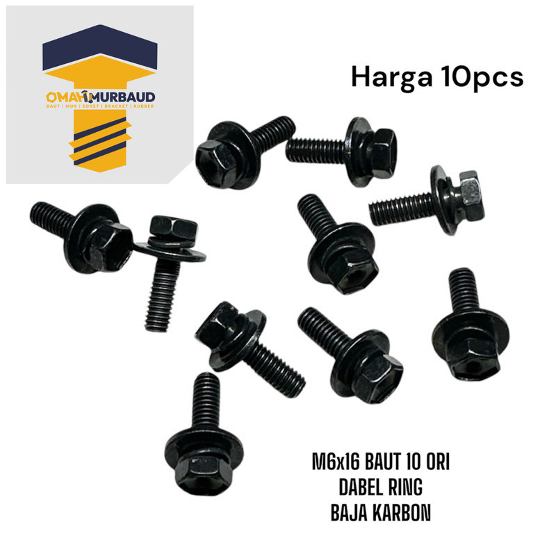 Jual BAUT 10 BAJA M6x15 BAUD DOBEL RING ANTI COPOT BAIT ORIGINAL ...
