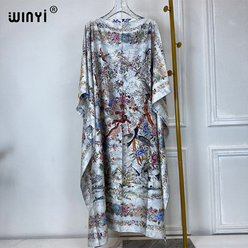 Jual WINYI summer kaftan African Women Boho print Beach abaya dubai ...