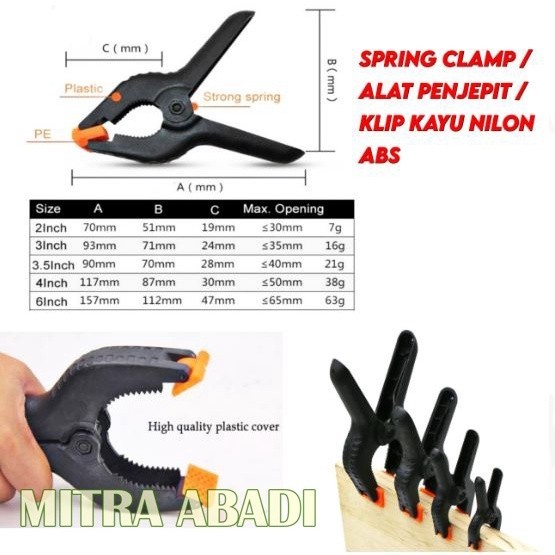 Jual Spring Clamp / Klip Plastik / Alat Penjepit Klem ABS Klip Jepit ...