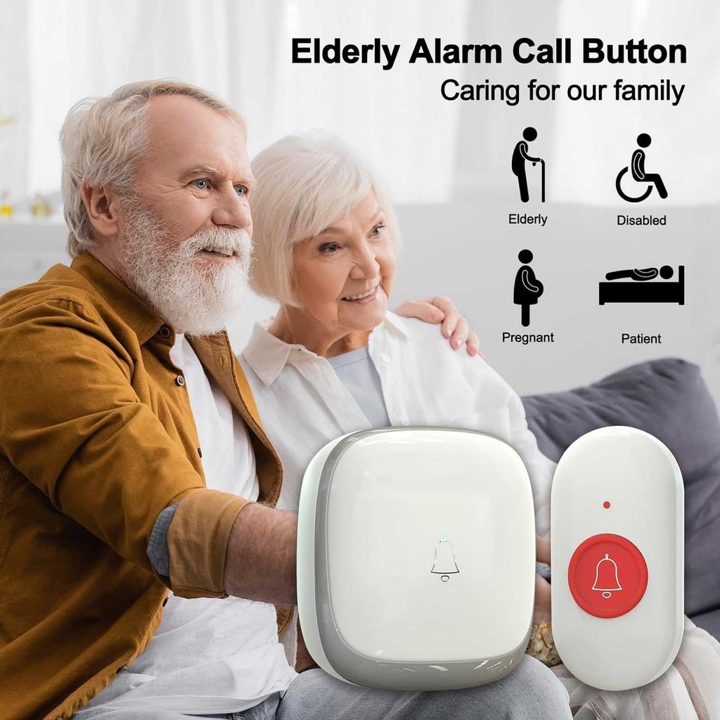Jual Bel Wireless Alarm Lansia Caregiver Pager Waterproof 36 Nada ...