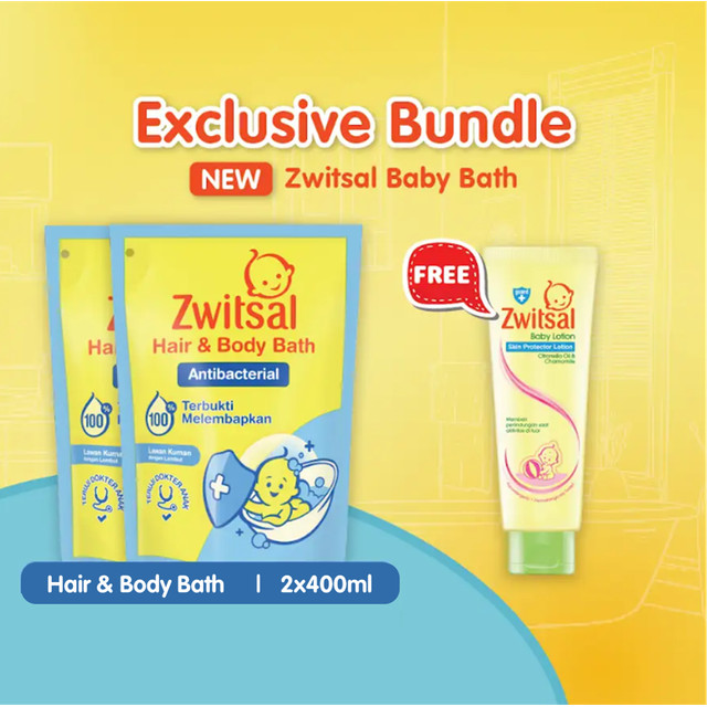 Jual Buy 2 Zwitsal Baby Bath Antibacterial 400ml FREE 1 Zwitsal Skin ...
