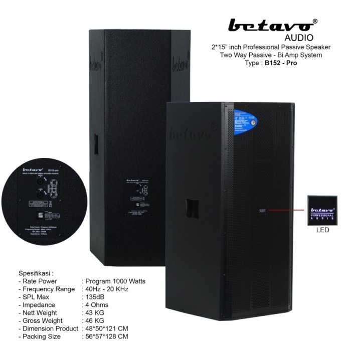 Jual SPEAKER PASSIVE BETAVO 15 INCH B152 PRO ORIGINAL GARANSI RESMI 1 ...