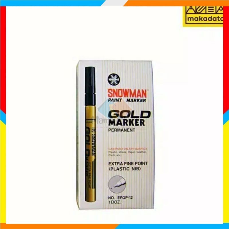 Jual SNOWMAN Spidol EFGP Emas extra fine point permanent kecil 1Pcs ...