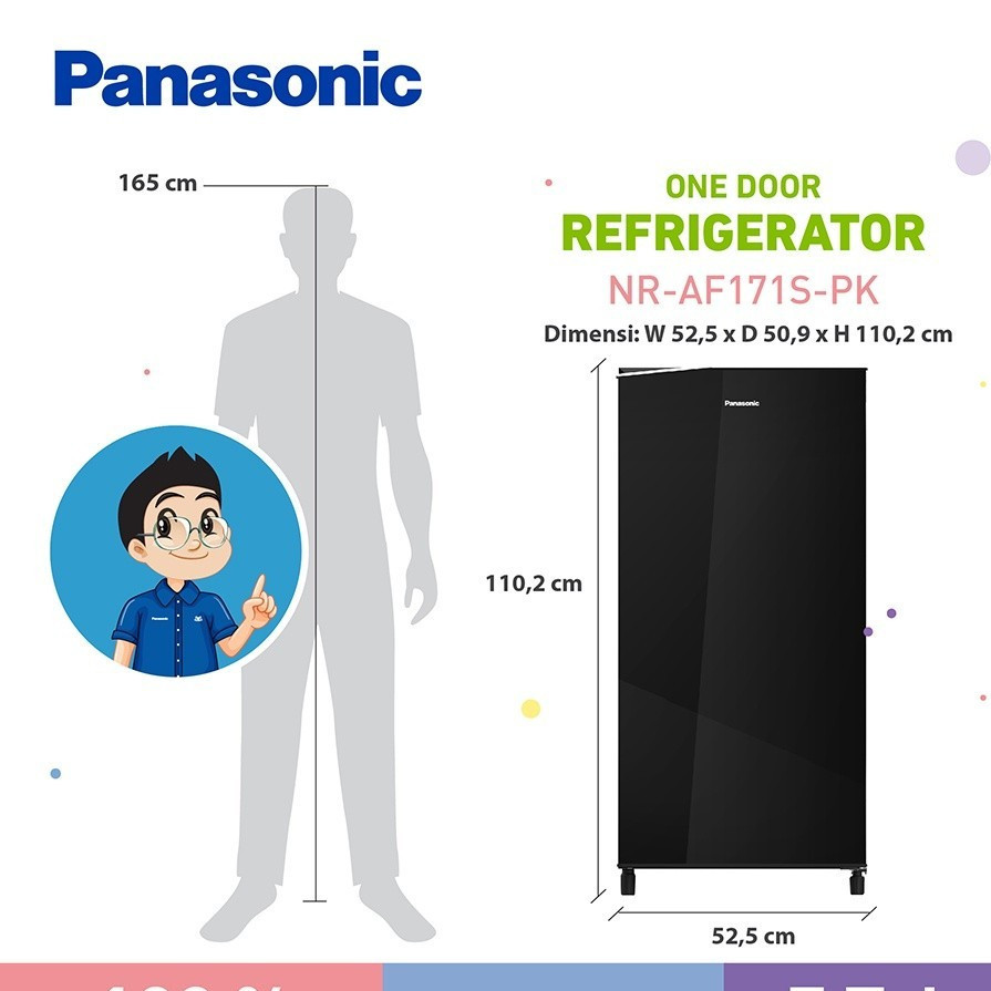 Jual Panasonic Kulkas 1 Pintu 155 Liter NR-AF171S-PK Kulkas 1 Pintu [155 L] - Sparkling Black ...