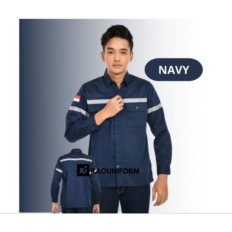 Jual KEMEJA SAFETY PANJANG baju lapangan/baju kerja/kemeja safety ...