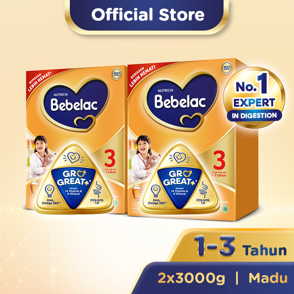Jual Bebelac 3 Madu Susu Pertumbuhan Bubuk 3000 gr x 2 | Shopee Indonesia