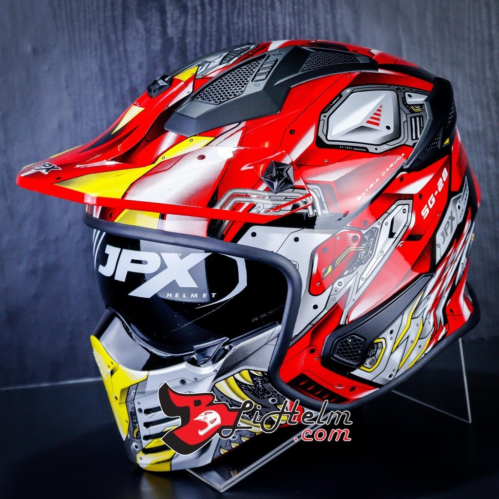 Jual JPX HELM MX726R MX09 | SUPER BLACK | MX726 R CROSSOVER MX 726 ...