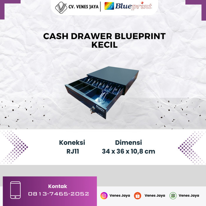 Jual CASH DRAWER BLUEPRINT KECIL CD-BPL02 34x36x10,8 Cm | Shopee Indonesia