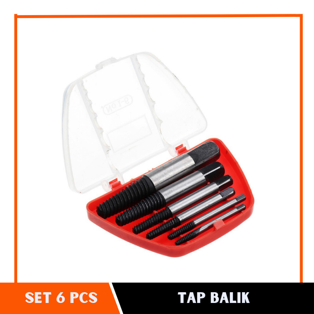 Jual Tap Balik SET 5 Pcs Alat Pembuka Baut Rusak Pencabut Cabut Sekrup ...