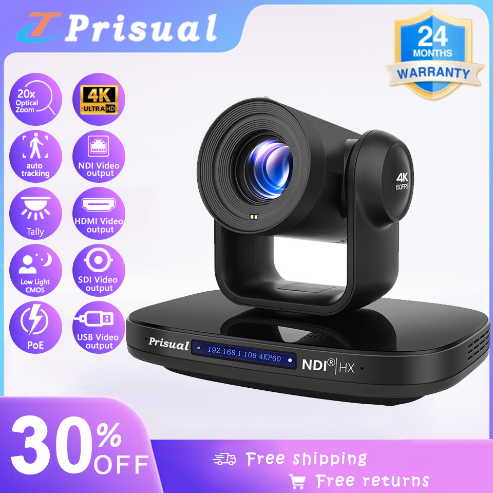 Jual Prisual 4K NDI PTZ Camera 20X Optical Zoom AI Auto Tracking with ...