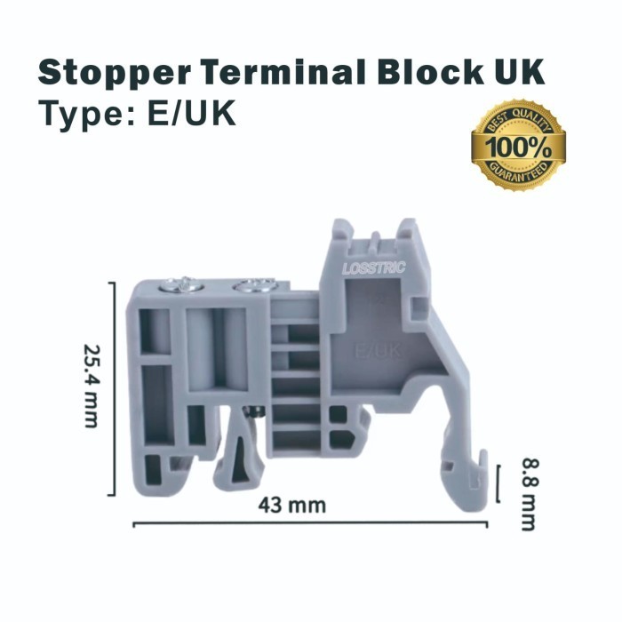 Jual Stopper Terminal Block UK Din Rail Type E/UK | Shopee Indonesia