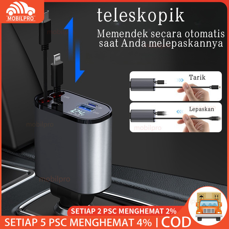 Jual Car Charger Mobil Charger 4in1 Pengisian Cepat Fast Charging ...