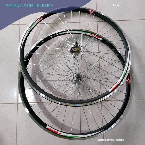 Jual wheelset 700c hub alloy bearing 36 hole profile 3 cm double wall ...