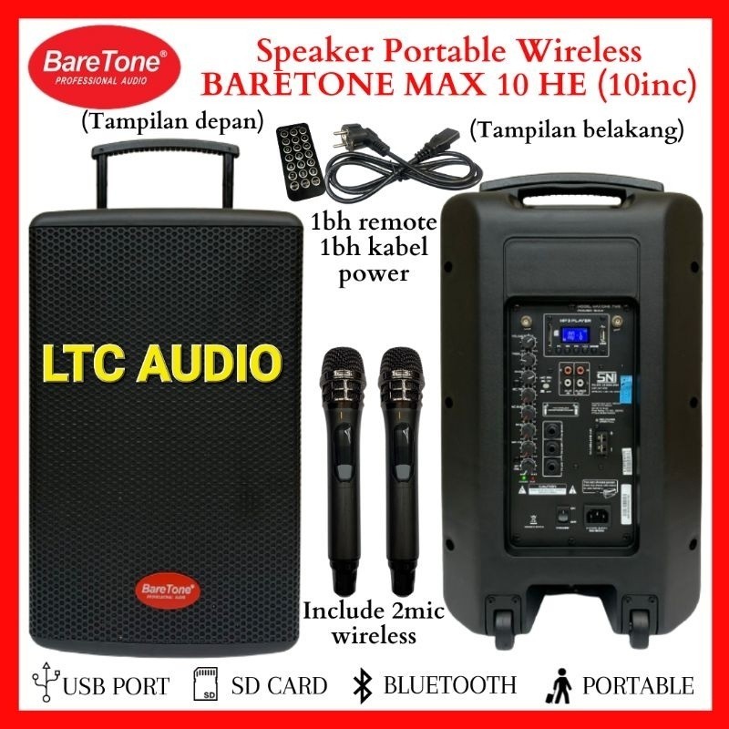 Jual Speaker Portable Wireless BARETONE MAX10HE Original | Baretone MAX ...