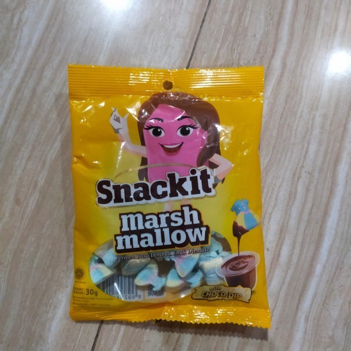 Jual snackit marshmallow with choco dip 30gr permen lembut candy ...