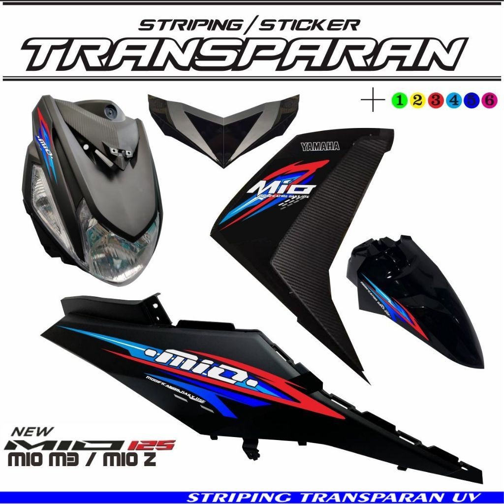 Jual STIKER MOTOR / STRIPPING TRANSPARAN SIMPEL YAMAHA MIO M3 MIO 125 ...