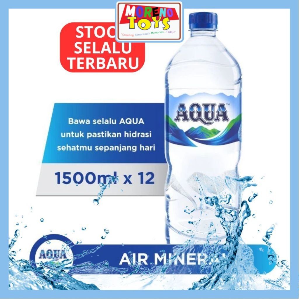 Jual Air Minerale AQUA Botol 1500ML 1,5Liter / Isi 12 Botol Per DUS PER KARTON Termurah | Shopee ...