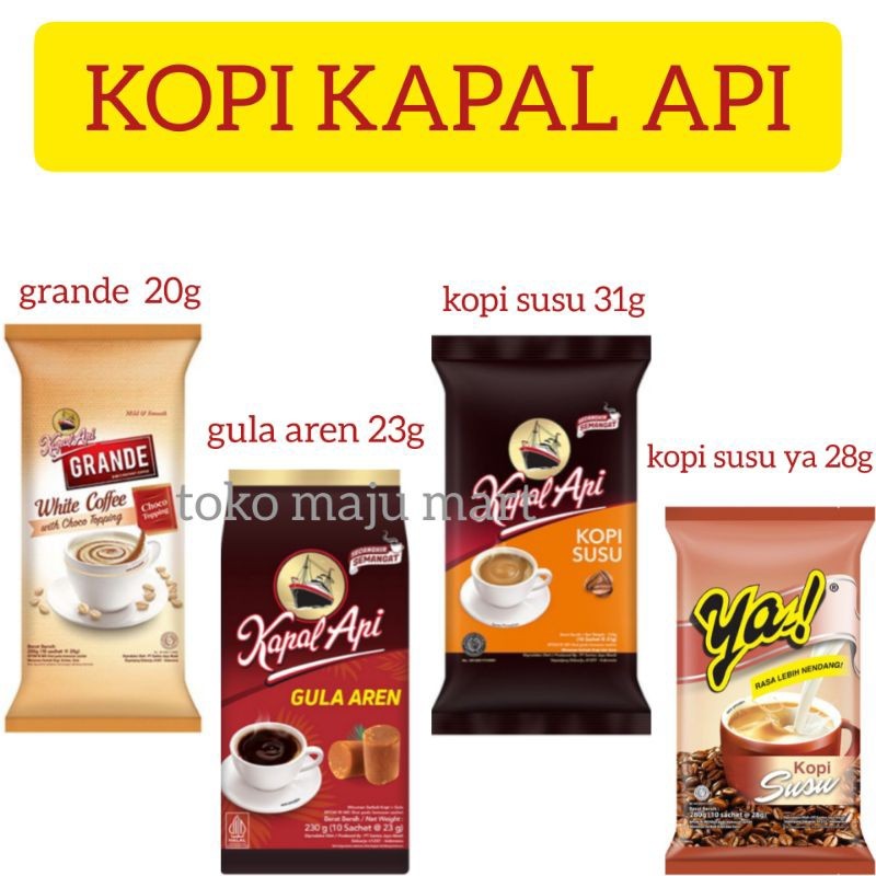 Jual Kopi Kapal Api Grande, Gula Aren, Kopi Susu, Kopi YA! Kopi Bubuk ...