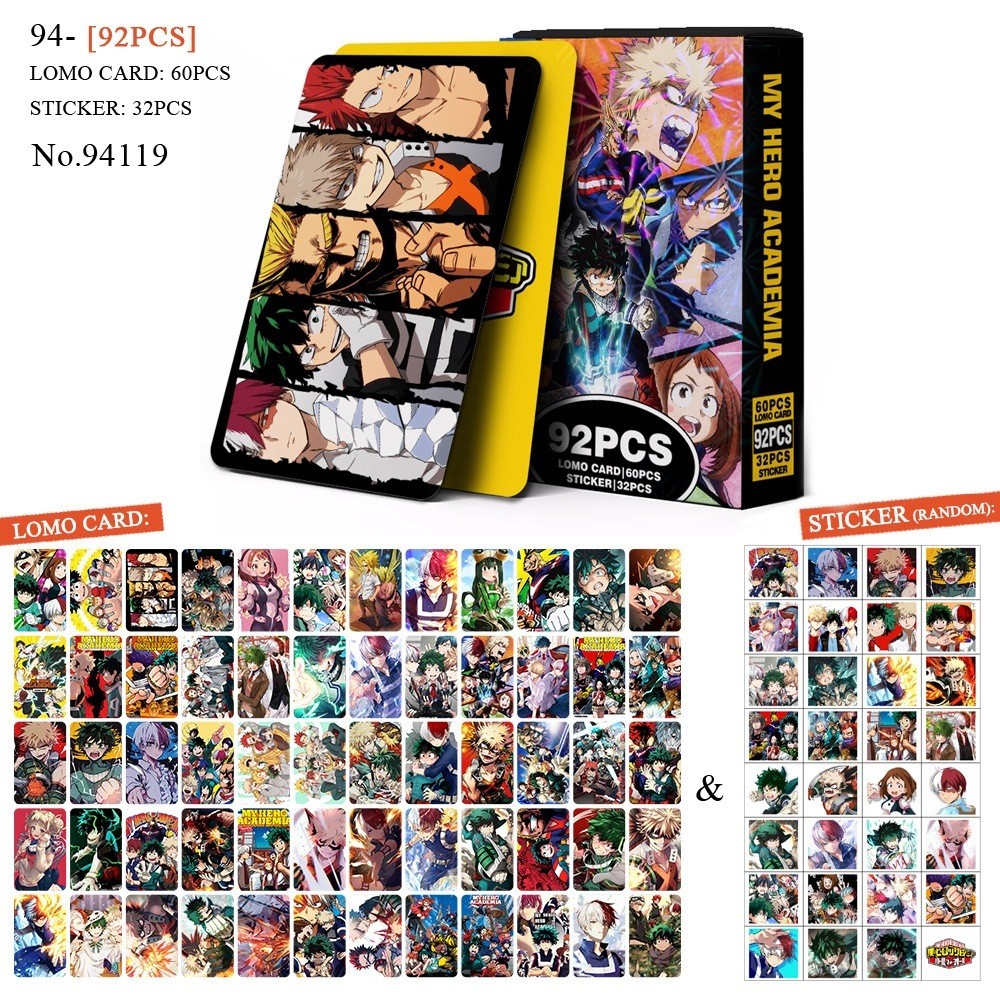 Jual [92Pcs] Pack Photocard Boku No Hero My Hero Academia Black Lomo ...