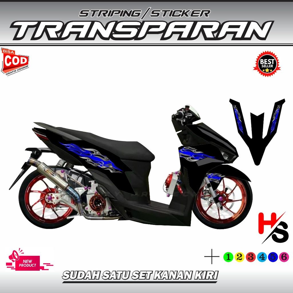 Jual STICKER STRIPING TRANSPARAN MOTOR HONDA VARIO LED NEW GEN 2 2024/ ...