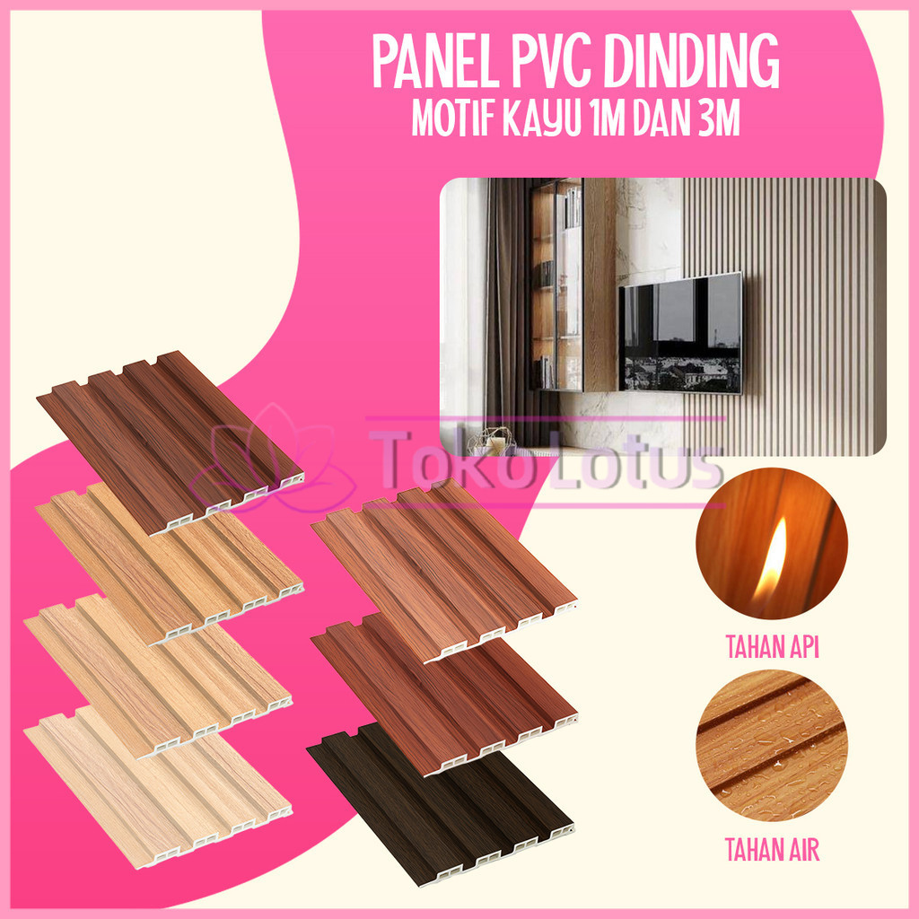 Jual Dekorasi Wood Panel Dinding PVC Anti Rayap Tahan Lama Dekorasi ...