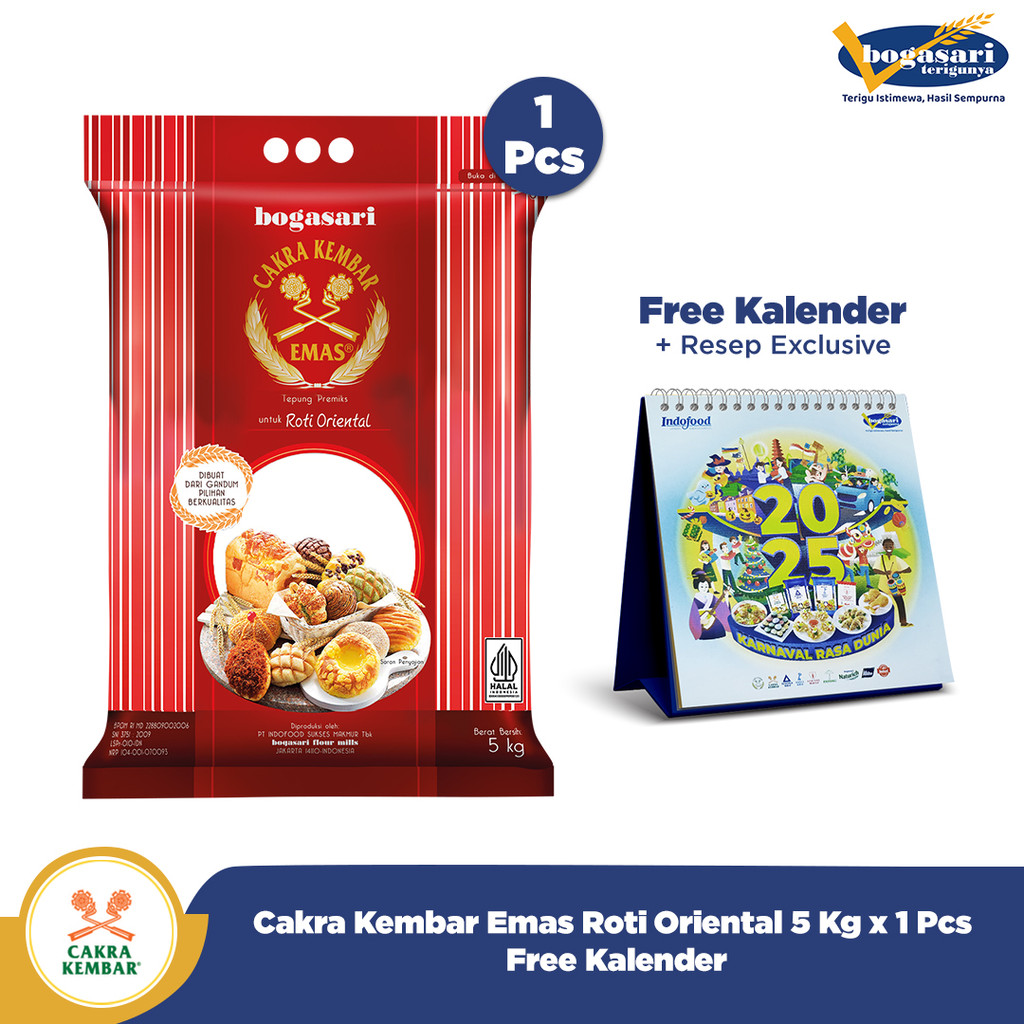 Jual Cakra Kembar Emas Roti Oriental 5 Kg x 6 Pcs + Kalender Dinding ...