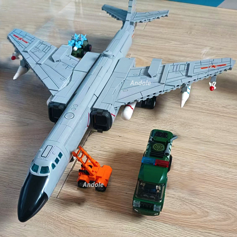 Jual Military H-6k Bomber Model Building Blocks Bombardment Aircraft ...